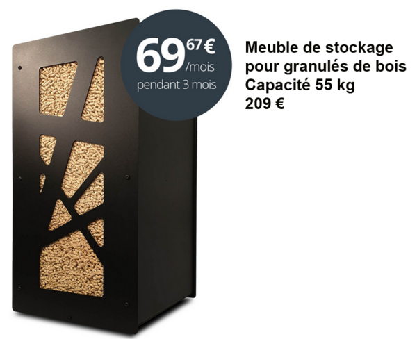 Granulebox meuble mini silo de stockage pour les granulés de bois